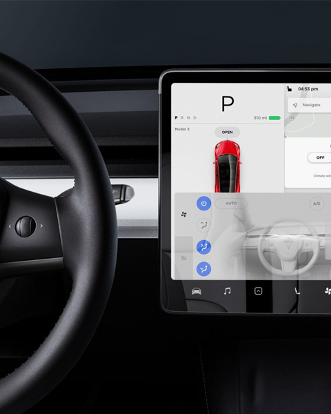 Climate controls in Tesla - Hertz Electric Vehicles
