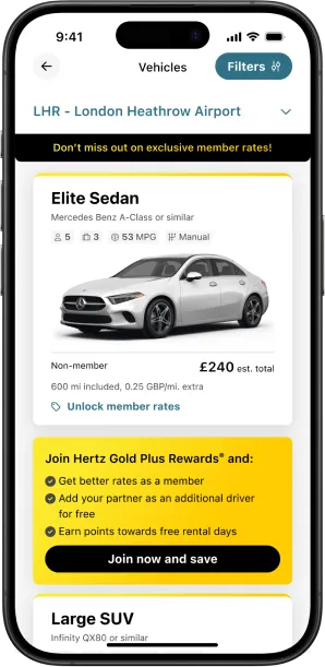 Car Hire App | Easy Car Rental & Booking Application with Hertz